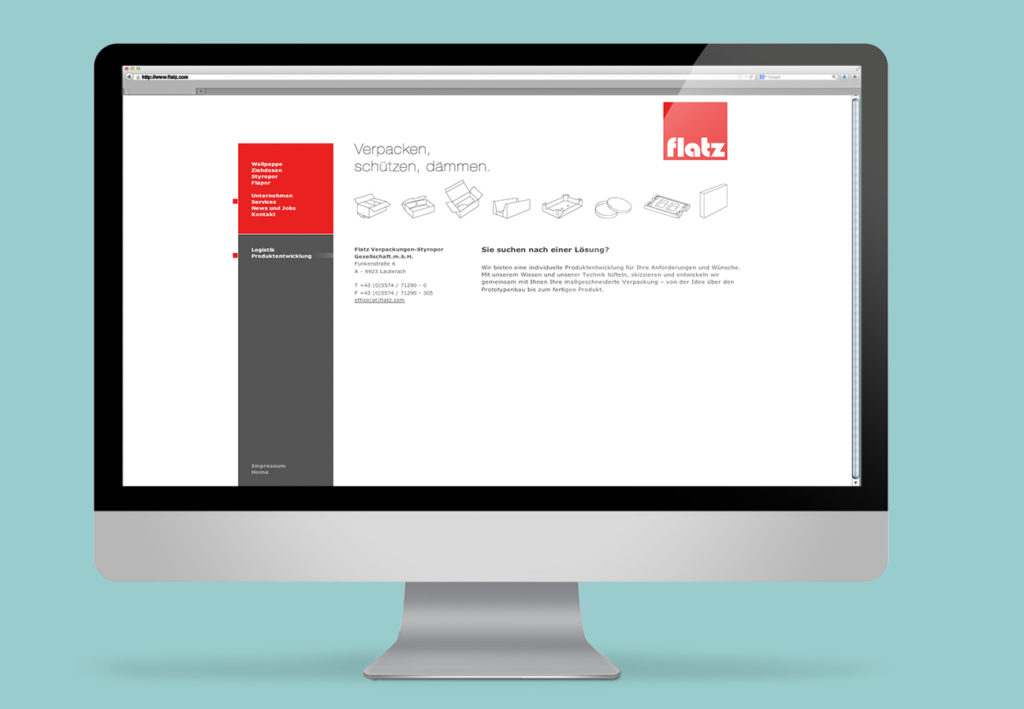 Flatz Verpackungen – Website – Enderwerbung